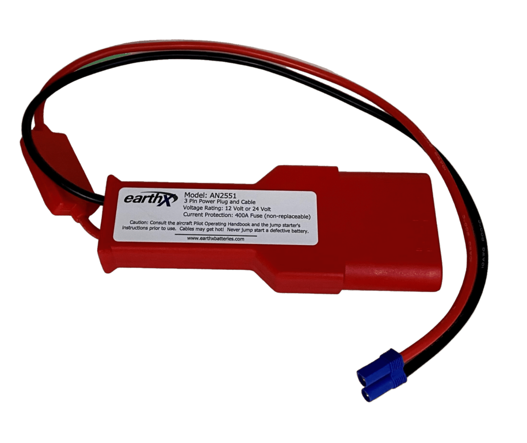 3-Pin Aircraft External Power Plug Connect Cable | EarthX