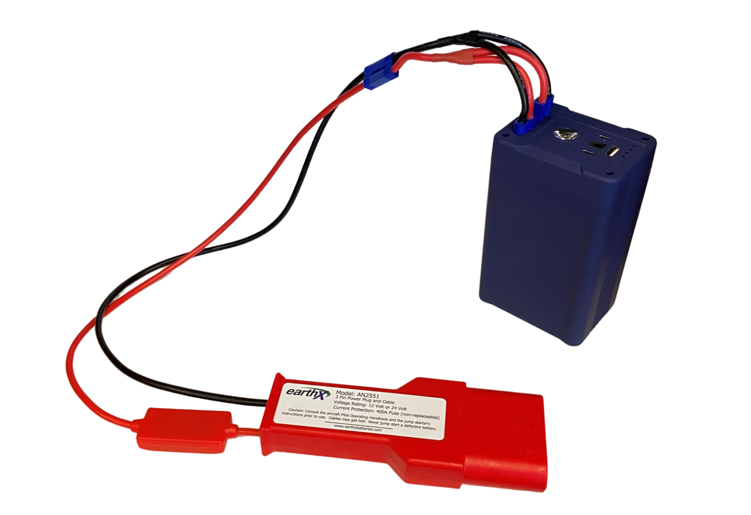 3-Pin Aircraft External Power Plug Connect Cable | EarthX